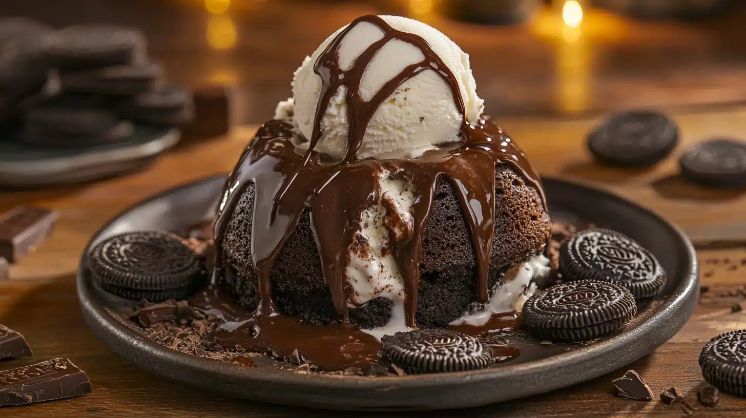 Oreo Lava Cake Crockpot with Candy Bar Recipe | Desserts